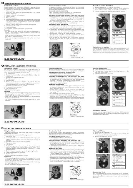 fitting & adjusting your winch installation & justering av ... - Lewmar