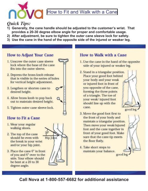How to Fit and Walk with a Cane Quick Tips: - Nova