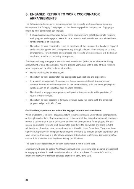 6. ENGAGED RETURN TO WORK