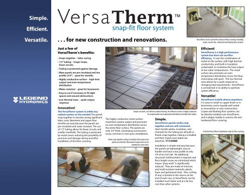 snap-fit floor system - Legend Hydronics