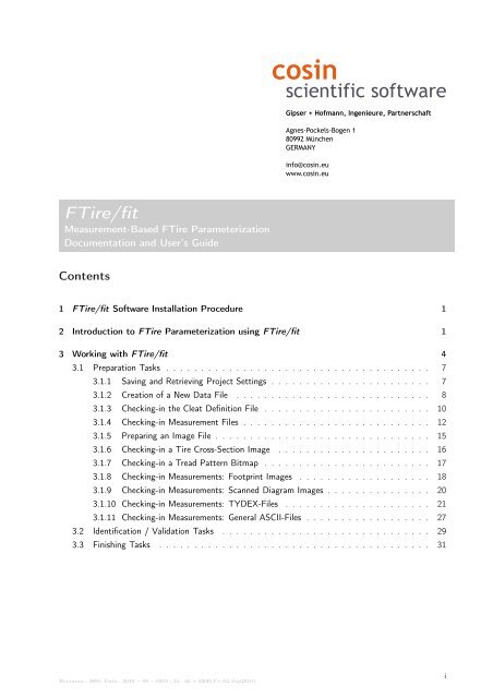 FTire/fit Documentation - cosin scientific software