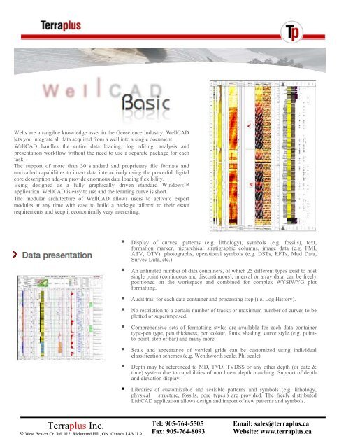 WellCAD v4.3 Basic Borehole Software - Terraplus