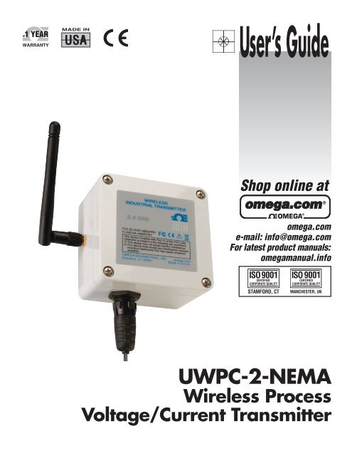 Voltage/Current Transmitter UWPC-2-NEMA - Omega Engineering ...
