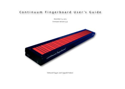 Continuum Fingerboard User ' s Guide - Haken Audio