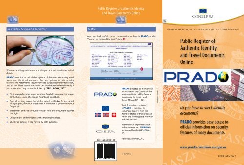Public Register of Authentic Identity and Travel Documents Online