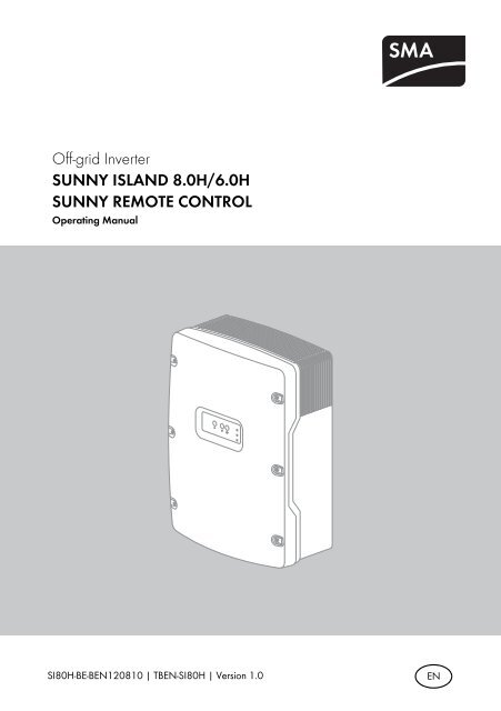 SUNNY ISLAND 8.0H/6.0H / SUNNY REMOTE CONTROL ...