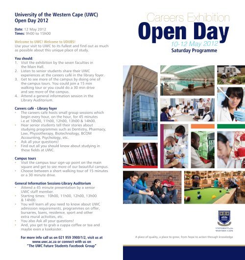 uwc leaflet repro - University of the Western Cape
