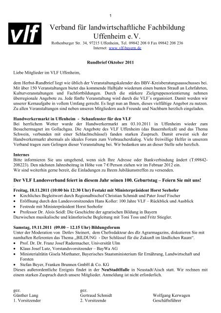 Verband für landwirtschaftliche Fachbildung Uffenheim e.V.