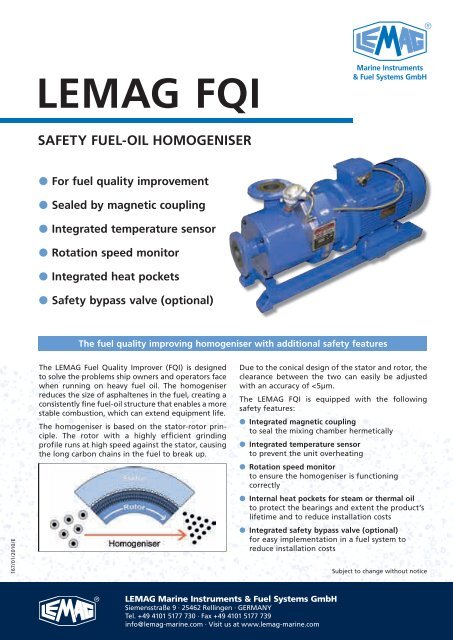 lemag fqi safety fuel-oil homogeniser
