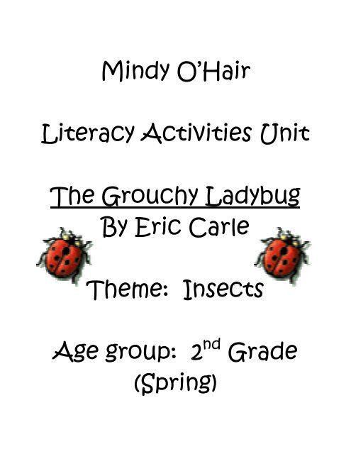 The Grouchy Ladybug Activities Free Ladybug Printables And