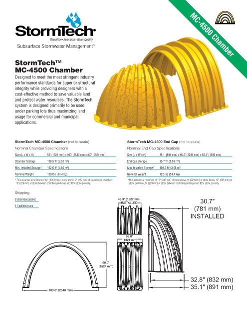 MC-4500™ Chamber Information Sheet - StormTech