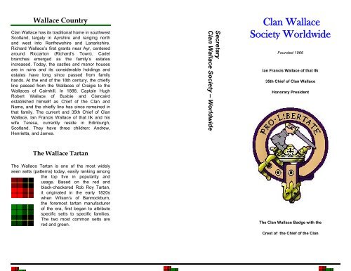 CWS Tri-Fold Flyer - Clan Wallace Society