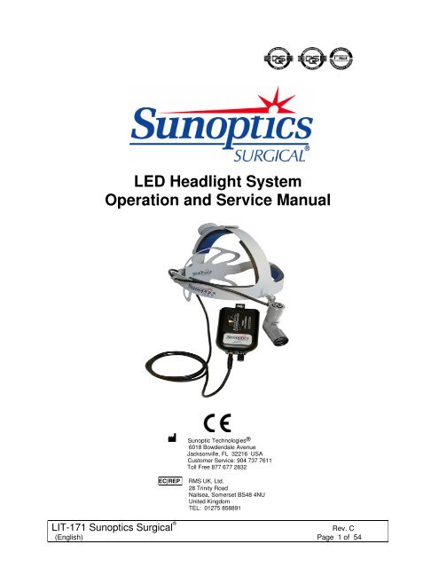 LED Headlight System Operation and Service Manual - Sunoptic ...