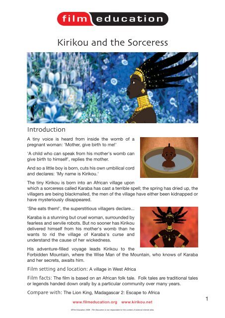Kirikou and the Sorceress study guide PDF - Film Education