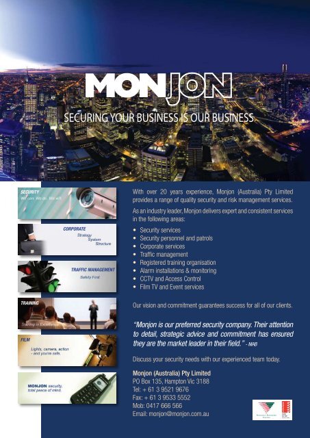 “Monjon is our preferred security company. Their attention to detail ...