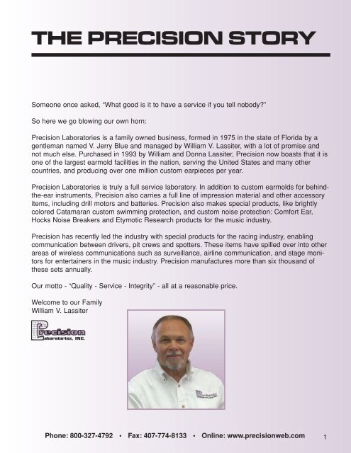 THE PRECISION STORY - Precision Laboratories, Inc.