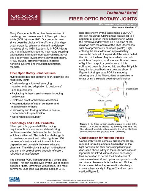 Fiber Optic Rotary Joint Features Technology and FORJ ... - Moog Inc