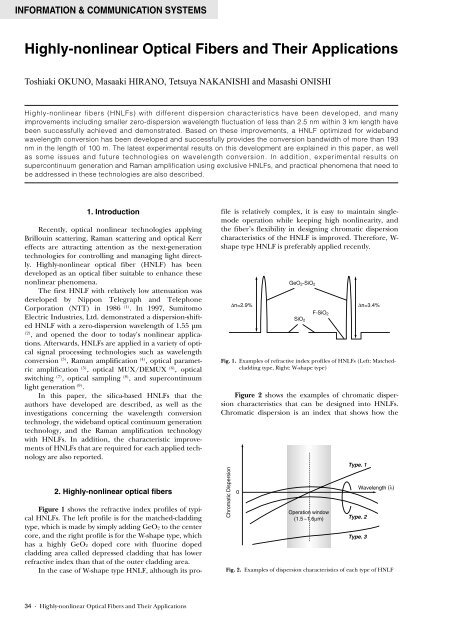 Highly-nonlinear Optical Fibers and Their Applications - Sumitomo ...