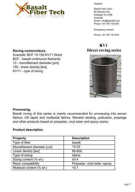 TDS - Basalt Fiber Tech