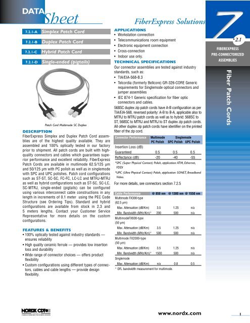 FiberExpress Solutions Simplex, Duplex, Hybrid Patch Cords - Belden
