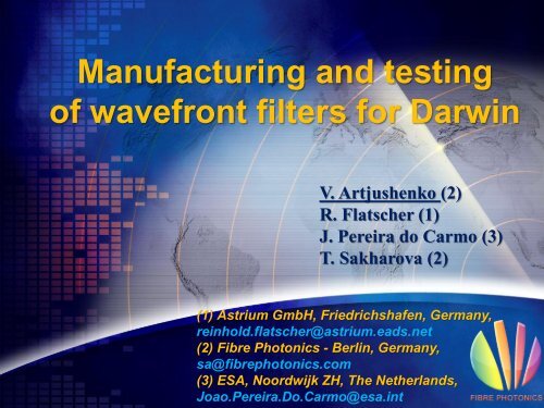 Innovative Fiber Solutions for Process Spectroscopy ... - Congrex