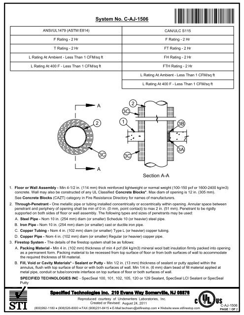 C-AJ-1506 - STI - Specified Technologies Inc