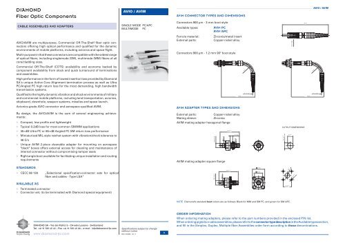 DIAMOND Fiber Optic Components - Diamond SA