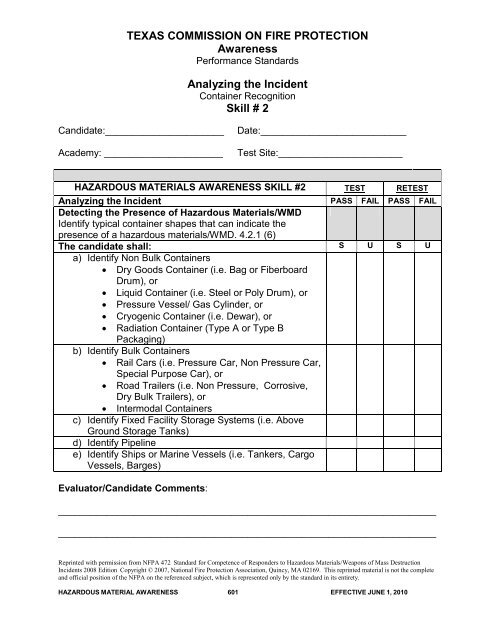 TEXAS COMMISSION ON FIRE