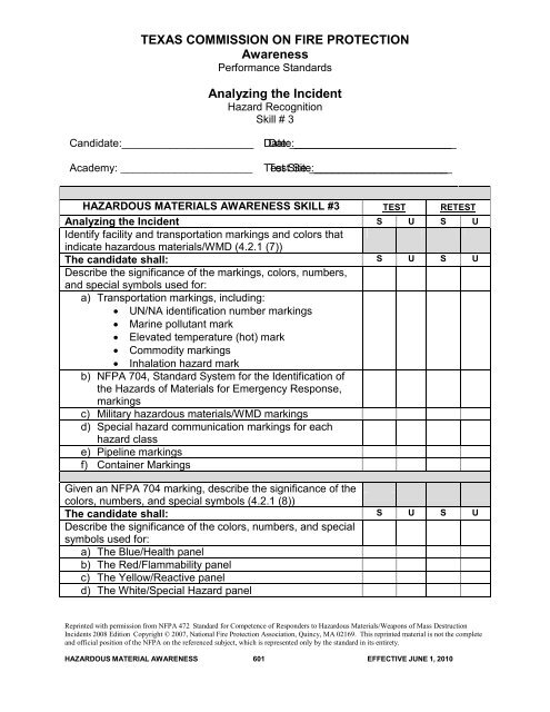 TEXAS COMMISSION ON FIRE