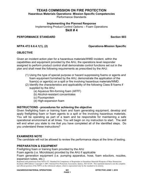 TEXAS COMMISSION ON FIRE