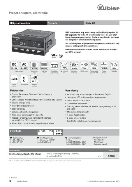 Data sheet Codix 560