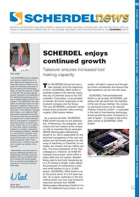 SCHERDEL enjoys continued growth - Scherdel GmbH