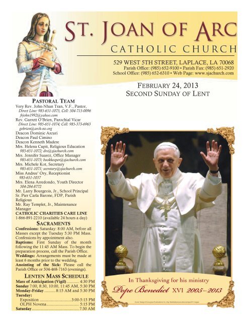 This Weeks Bulletin St Joan Of Arc Catholic Church