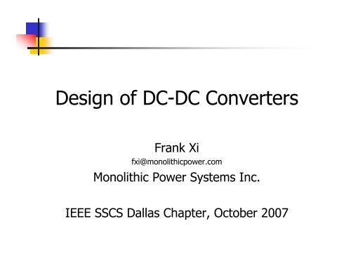 Design of DC-DC Converters