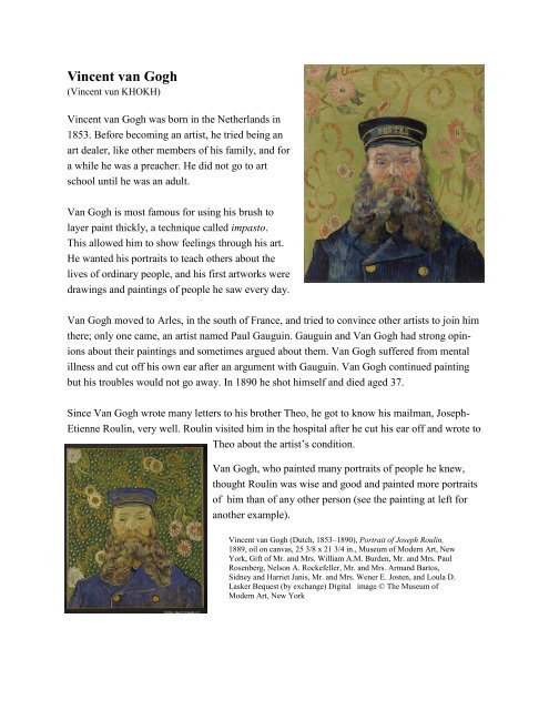 Vincent van Gogh - The Barnes Foundation