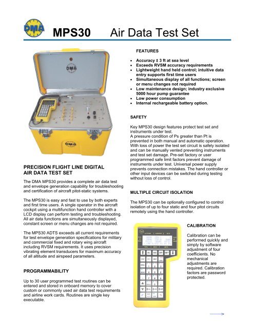 MPS30 RVSM Air Data Test Set