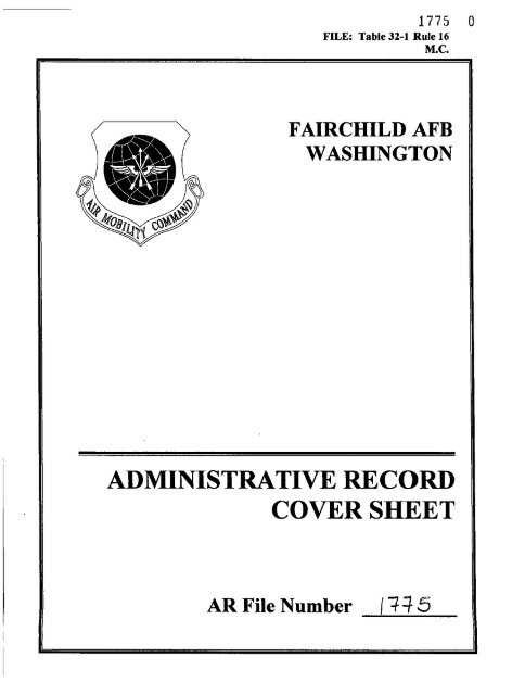 7 - Air Mobility Command Administrative Record