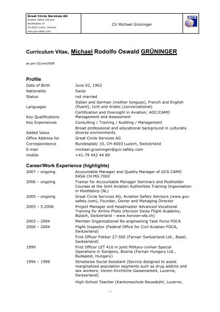 GCS CV GRM v03 200912009 amc - GCS Safety