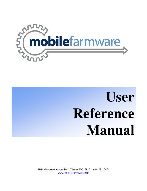 User Reference Manual - Mobile FarmWare