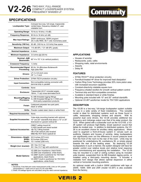 V2-26 - Community Professional Loudspeakers