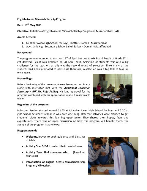 Report: English Access Microscholarship Program