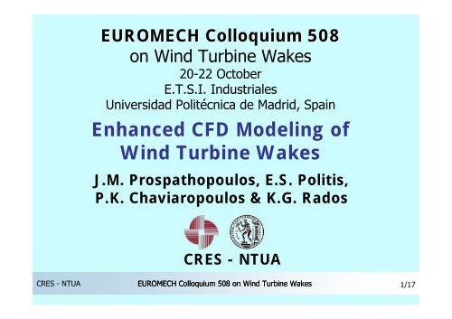 Enhanced CFD Modeling of Wind Turbine Wakes - Universidad ...
