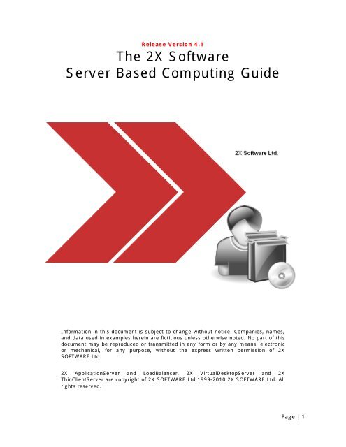 The 2X Software Server Based Computing Guide