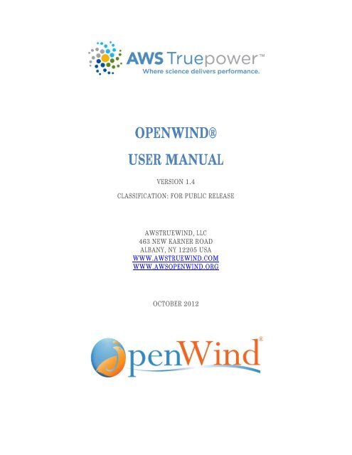 OPENWIND® USER MANUAL - AWS openWind