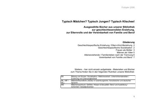 Typisch Mädchen? Typisch Jungen? Typisch Klischee! - Cid-Femmes Typisch Mädchen? Typisch Jungen? Typisch Klischee! - Cid-Femmes
