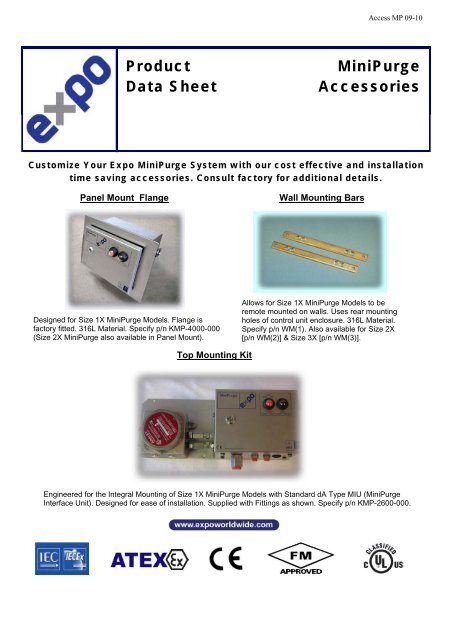 MiniPurge Accessories Datasheet - Expo Technologies