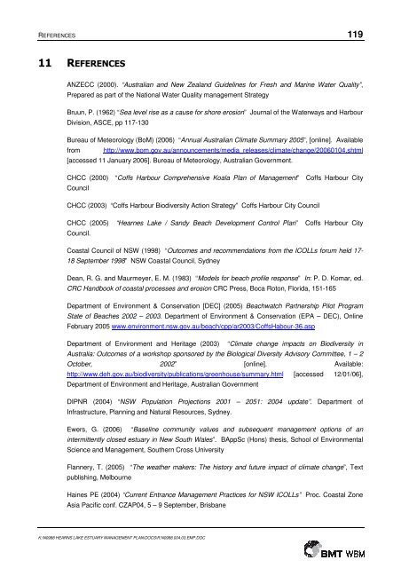 REFERENCES - Coffs Harbour City Council - NSW Government