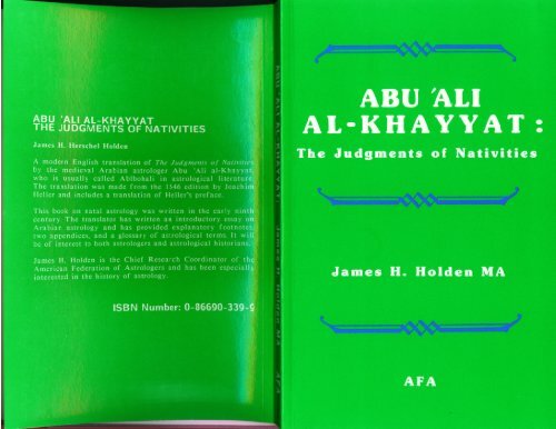 ABU 'ALI AL-KHAYYAT THE JUDGMENTS OF NATIVITIES