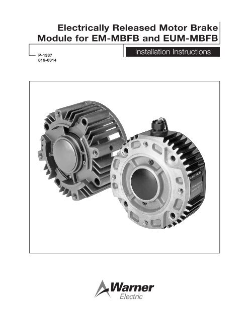 Electrically Released Motor Brake Module for EM-MBFB and EUM ...