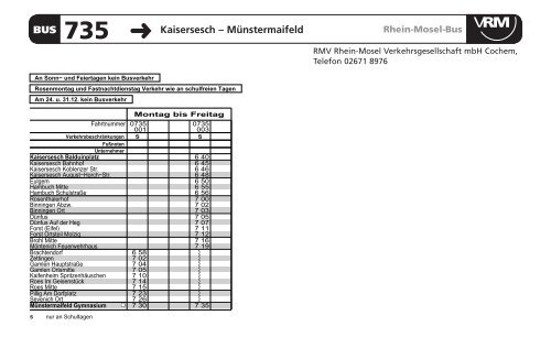 BUS 735 - Verkehrsverbund Rhein-Mosel